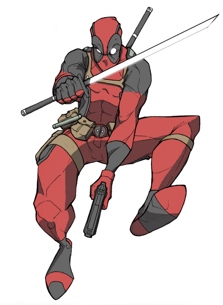 #deadpool #clip #art - Marvel Superheroes With Swords - (762x1049) Png ...