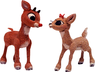 Rudolph & Clarice Psd - Rudolph The Red Nosed Reindeer Png - (400x304 ...