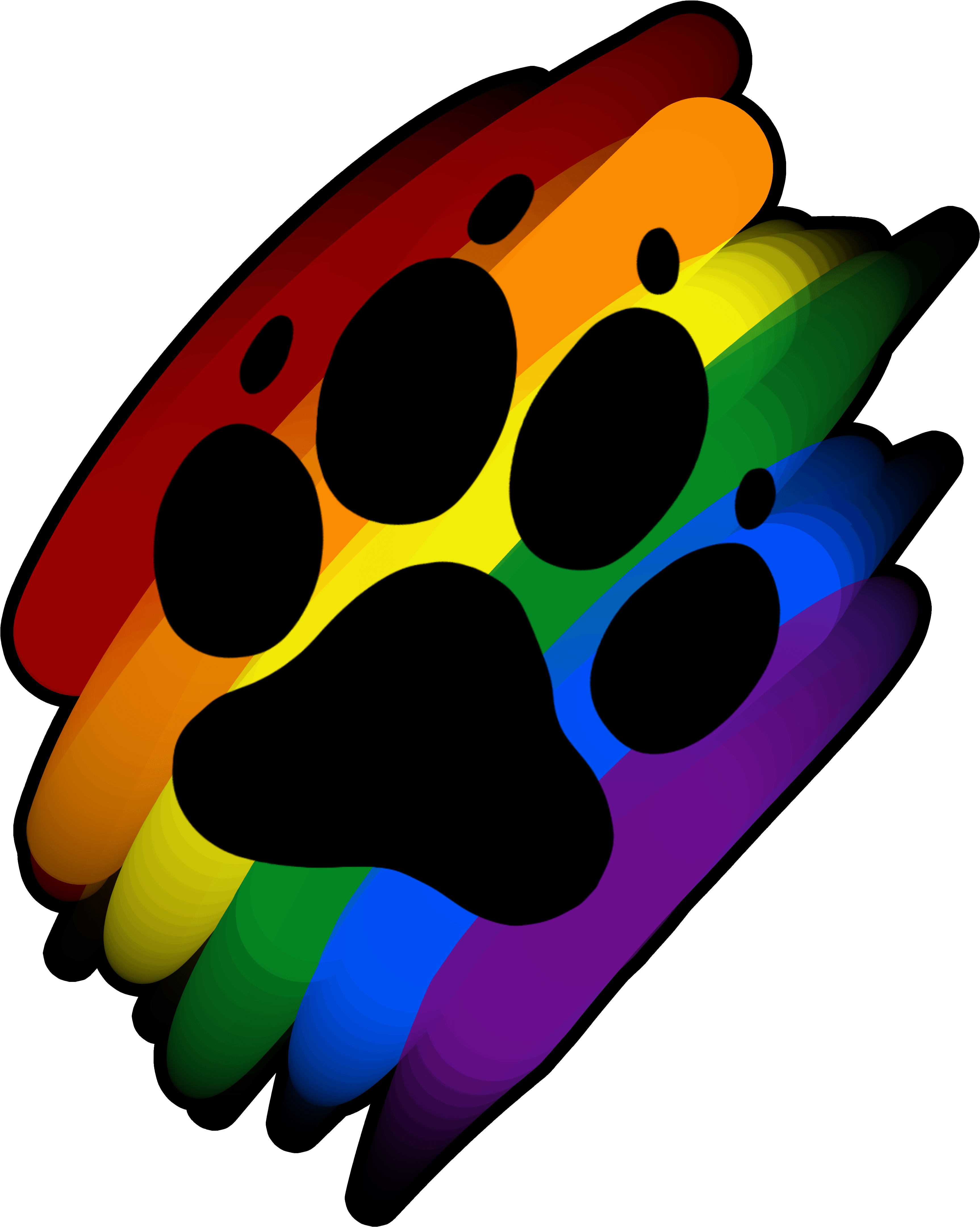 Rainbow Paw Print Marker - Paw Print Rainbow Clipart - Full Size PNG ...