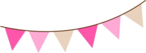 Pink Pennant Banner Clipart - (600x219) Png Clipart Download