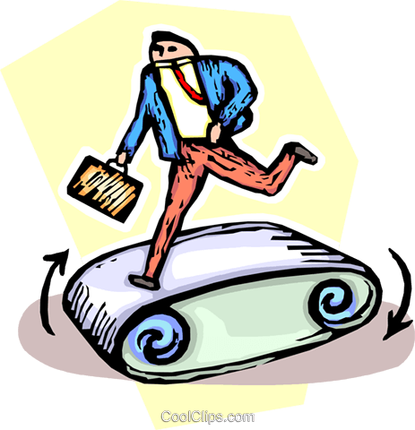 Businessman Running On A Treadmill Royalty Free Vector - Cartoon ...