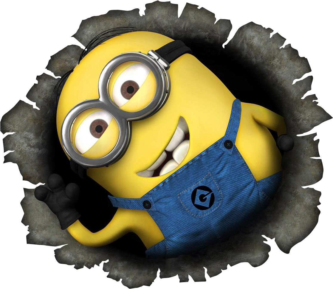 Minions Png - 2x Minion Breaking Through Decal Sticker Car Truck ...