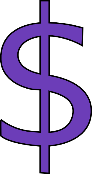 Purple Dollar Sign Png - (312x591) Png Clipart Download