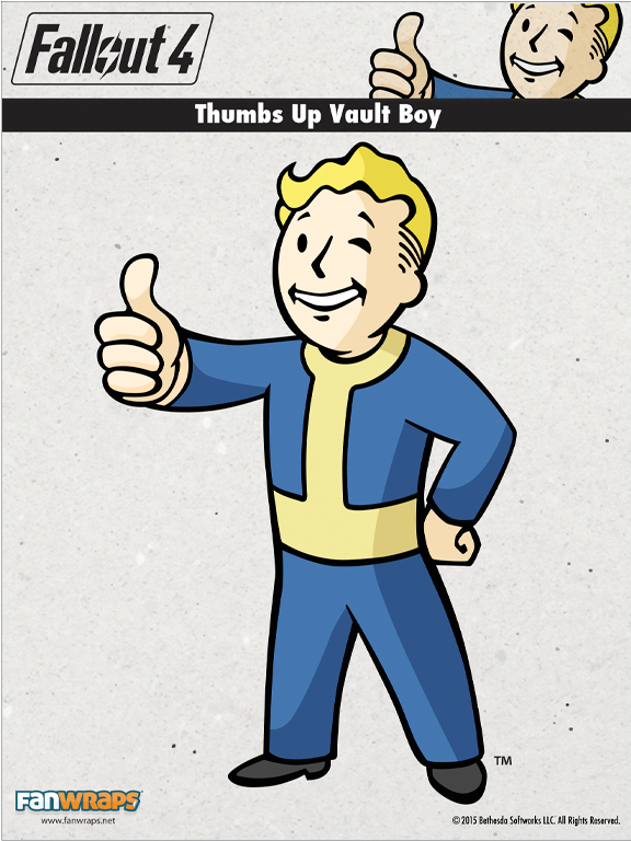 Fallout Vault Boy Thumbs Up - (900x900) Png Clipart Download