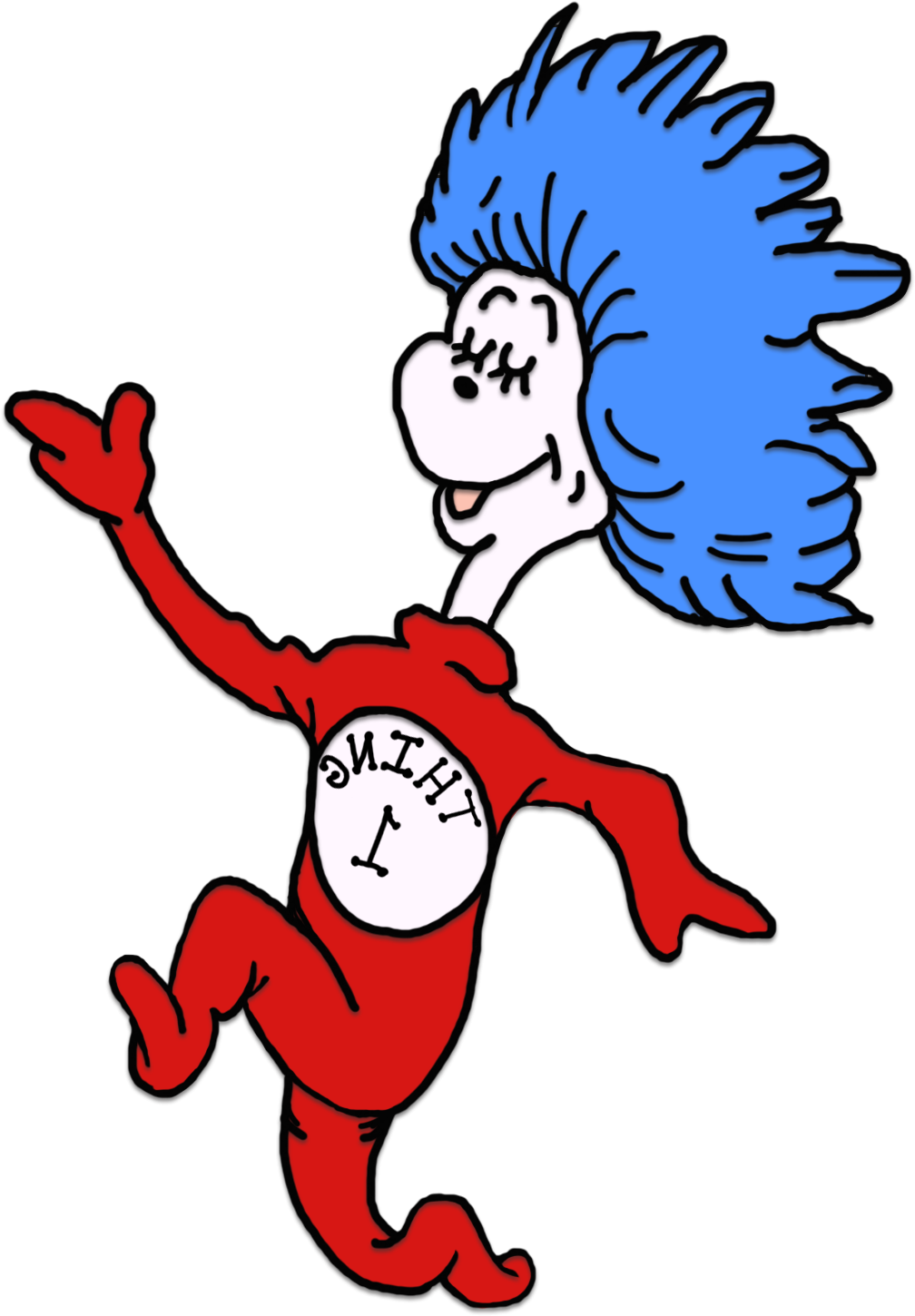 Dr Seuss Character Clipart - Thing One Thing Two Svg - (1008x1450) Png ...