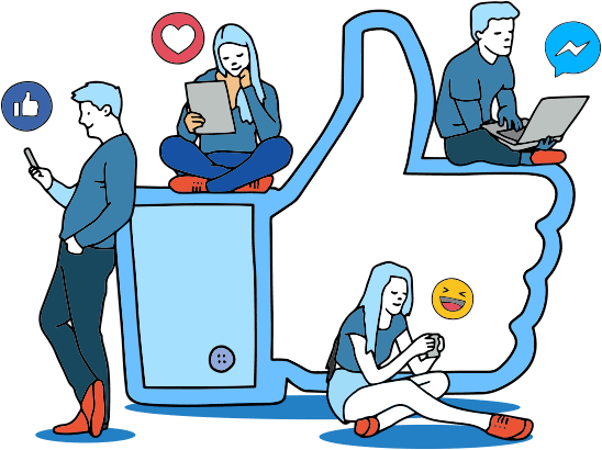 Lead Generation Through Social Media And Seo - Cartoon - (648x500) Png ...