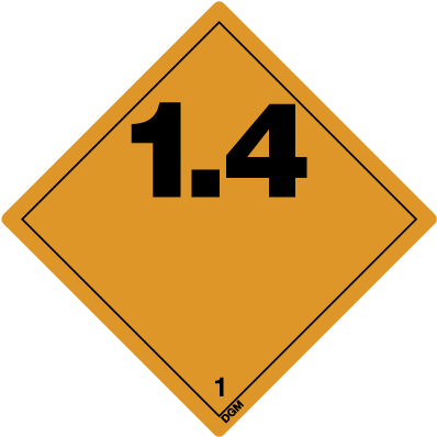 Class 1 Division - 1.4 Explosives Placard - (595x595) Png Clipart Download