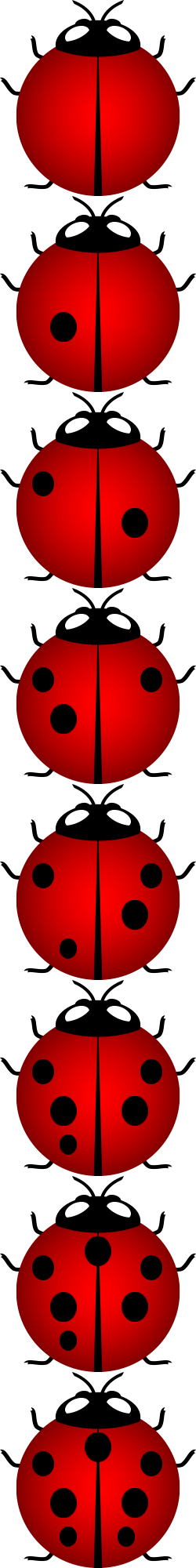 Match Clipart Ladybug Number - Lady Bug Sprite Png - (250x2000) Png ...