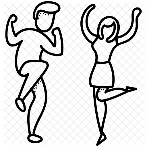 Dancing Couple Icon - Dancing Icon Black And White Png - Full Size PNG ...