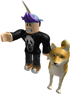 Panda - Roblox Character With Dog - Full Size PNG Clipart Images Download