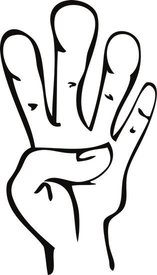 Cartoon Hand Line Drawing - Dibujos De Una Mano Con 4 Dedos - (314x550 ...
