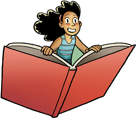 Comic Clipart Reading Novel - Reading Without Walls Poster - Full Size ...