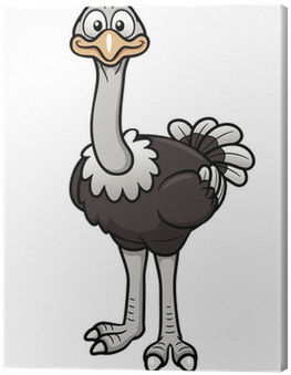 Vector Illustration Of Cartoon Ostrich Canvas Print - Cartoon Picture ...
