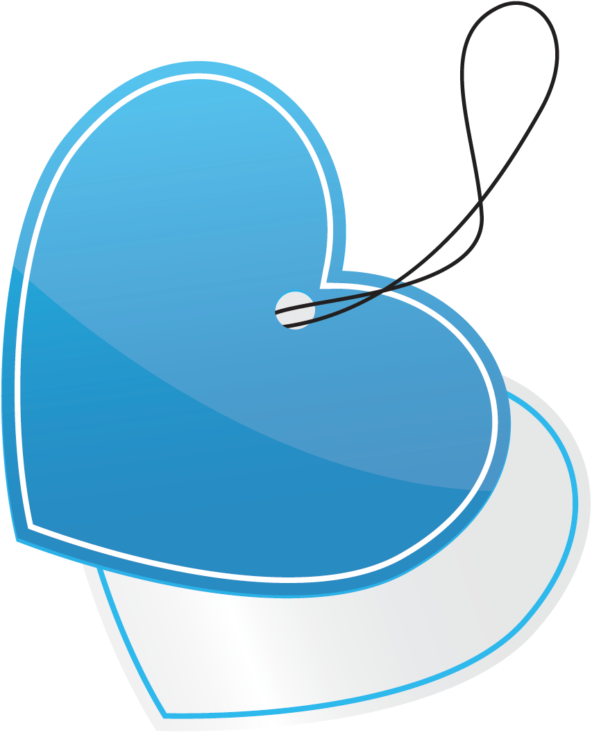 Vector Blue Heart-shaped Tag Template - Vector Graphics - Full Size PNG ...