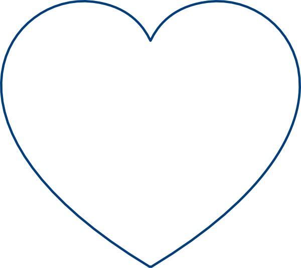 Triple Blue Heart Outline Clip Art Pictures To Pin - White Heart On ...