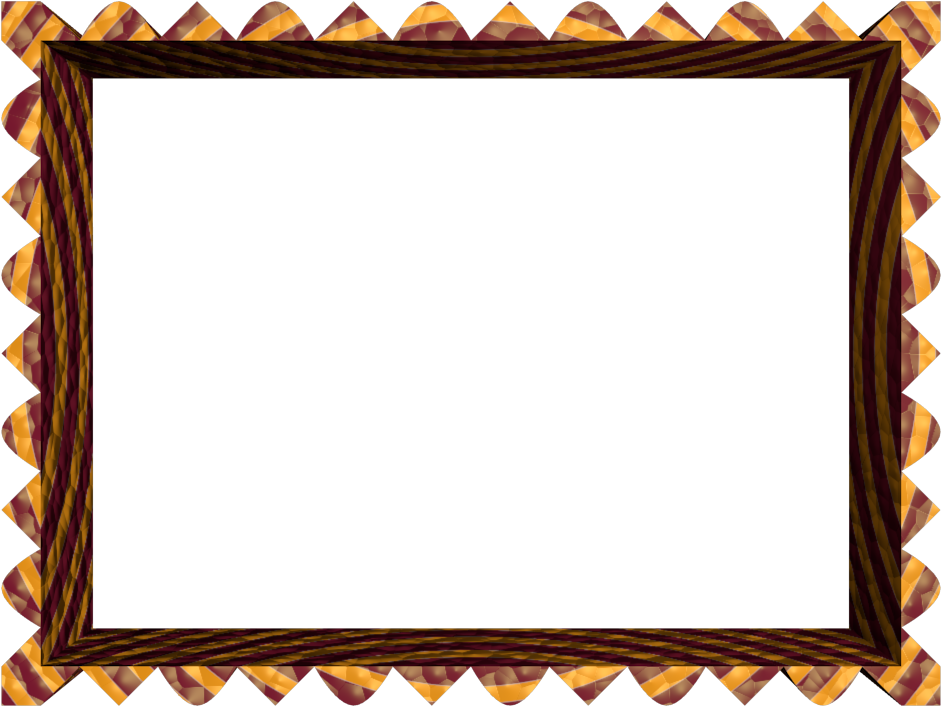 Plum Orange Fancy Loop Cut Rectangular Powerpoint Border - Black And ...