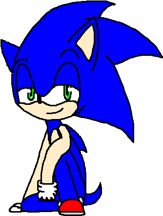 Sonic Sitting By Spyrofan00lover - Cartoon - (640x480) Png Clipart Download