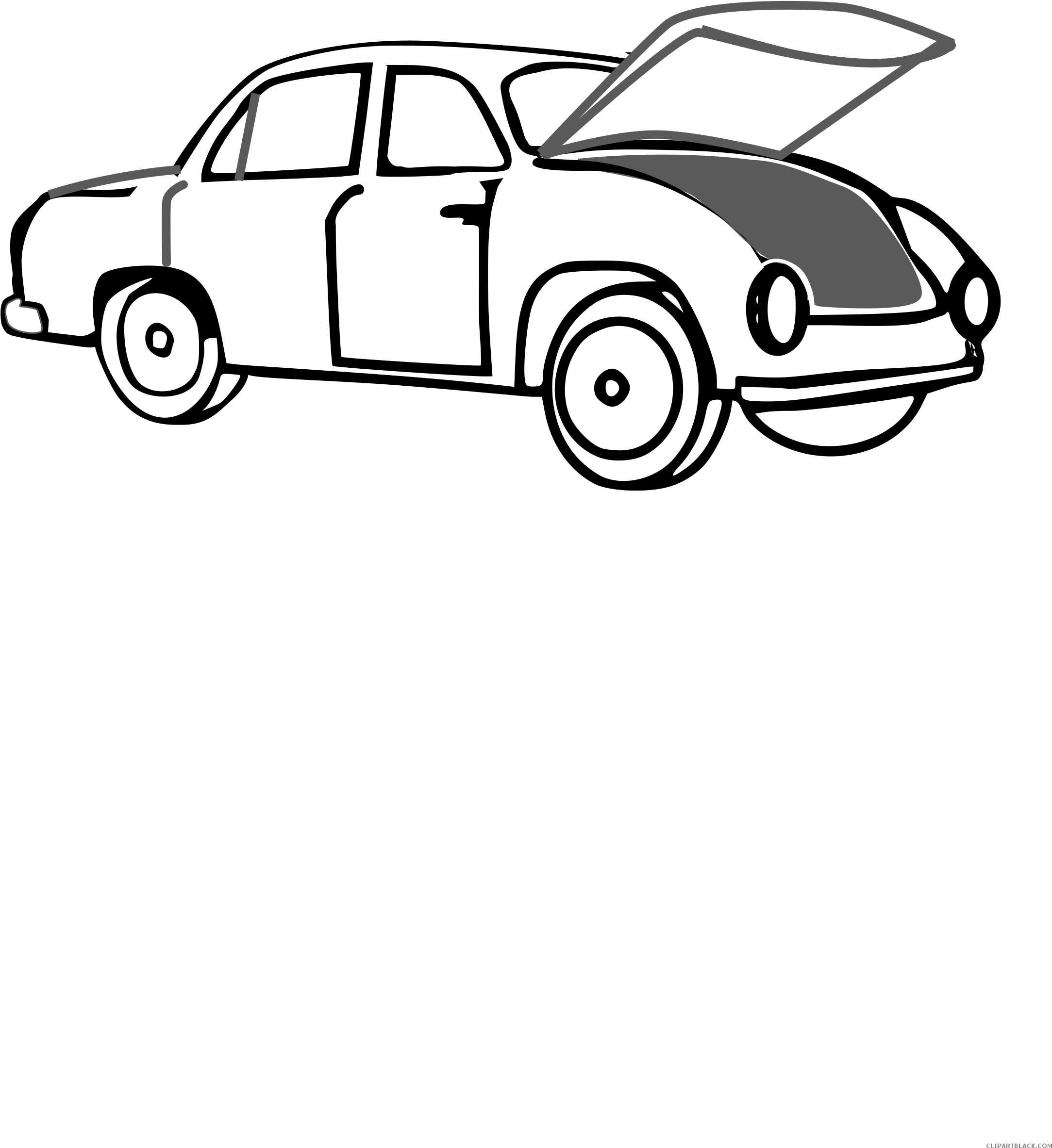 Car Outline Transportation Free Black White Clipart - Car - Full Size ...