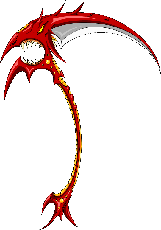 Scythe Clipart Weapon - Fire Scythe - (545x781) Png Clipart Download