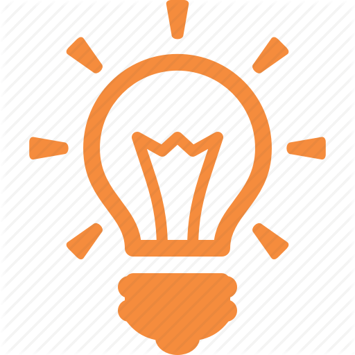 Illustration Of Inspiration - Orange Light Bulb Icon - (512x512) Png ...