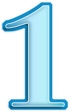 Numbers ‿ ⁀ - Light Blue Number 1 - Full Size PNG Clipart Images Download