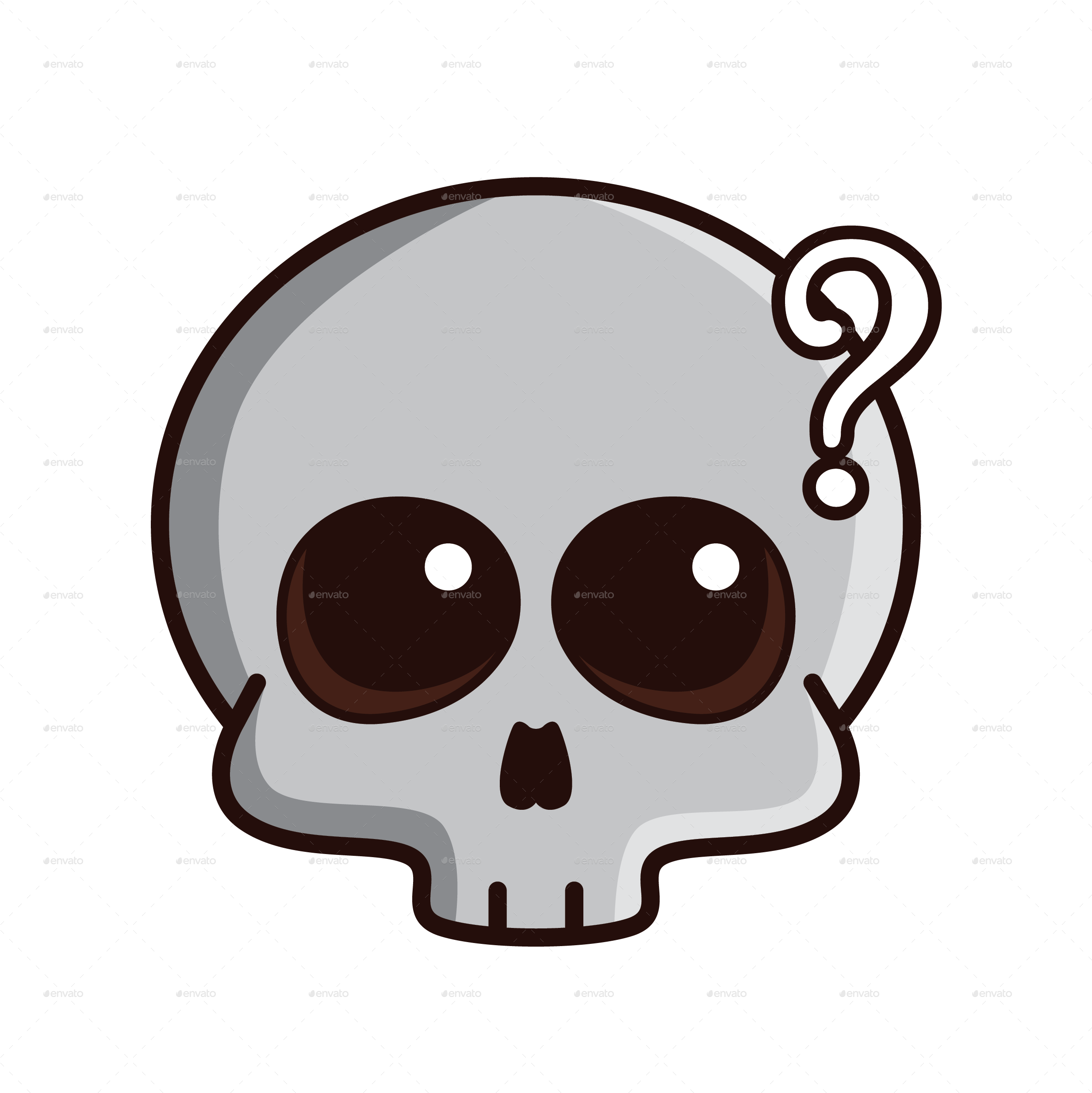 Funny Skull Emoticon - Skull - (2480x2480) Png Clipart Download