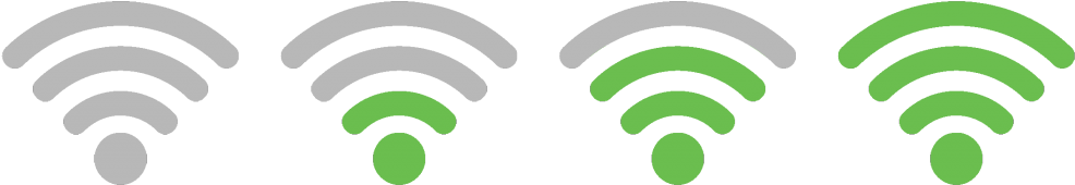 Wifi Signal - Green Wifi Signal - (1024x231) Png Clipart Download