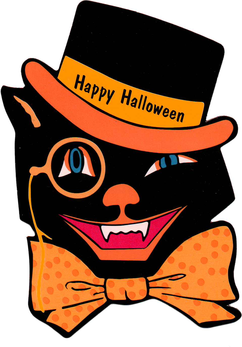 Vintage Halloween Clip Art For Free - Black Cat Vintage Halloween ...