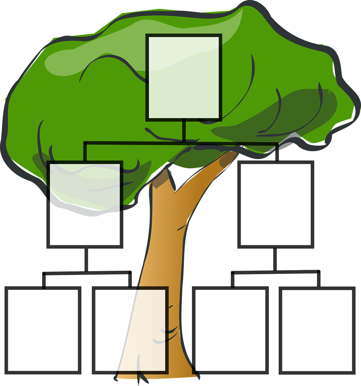 Small Family Tree Template - (1198x1280) Png Clipart Download