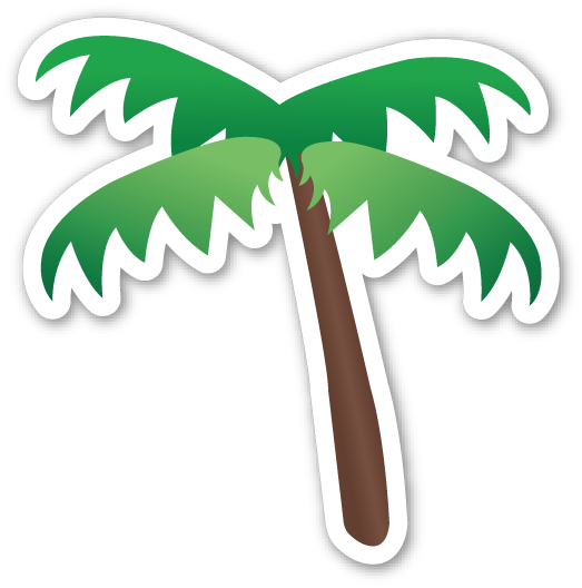 Palm Tree Emoji Sticker - Full Size PNG Clipart Images Download