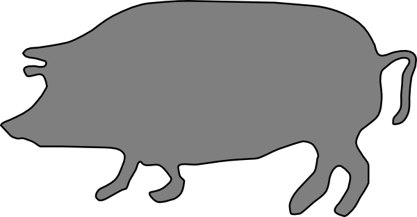 Gray, Pig, Silhouette Clip Art - Pig Silhouette Clip Art - (600x312 ...