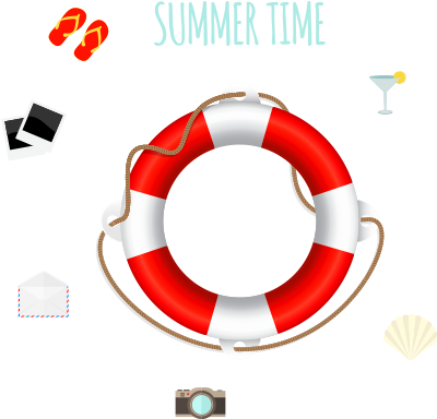 Summer Time Symbols And Objects Free Vector And Png - Vector Graphics ...