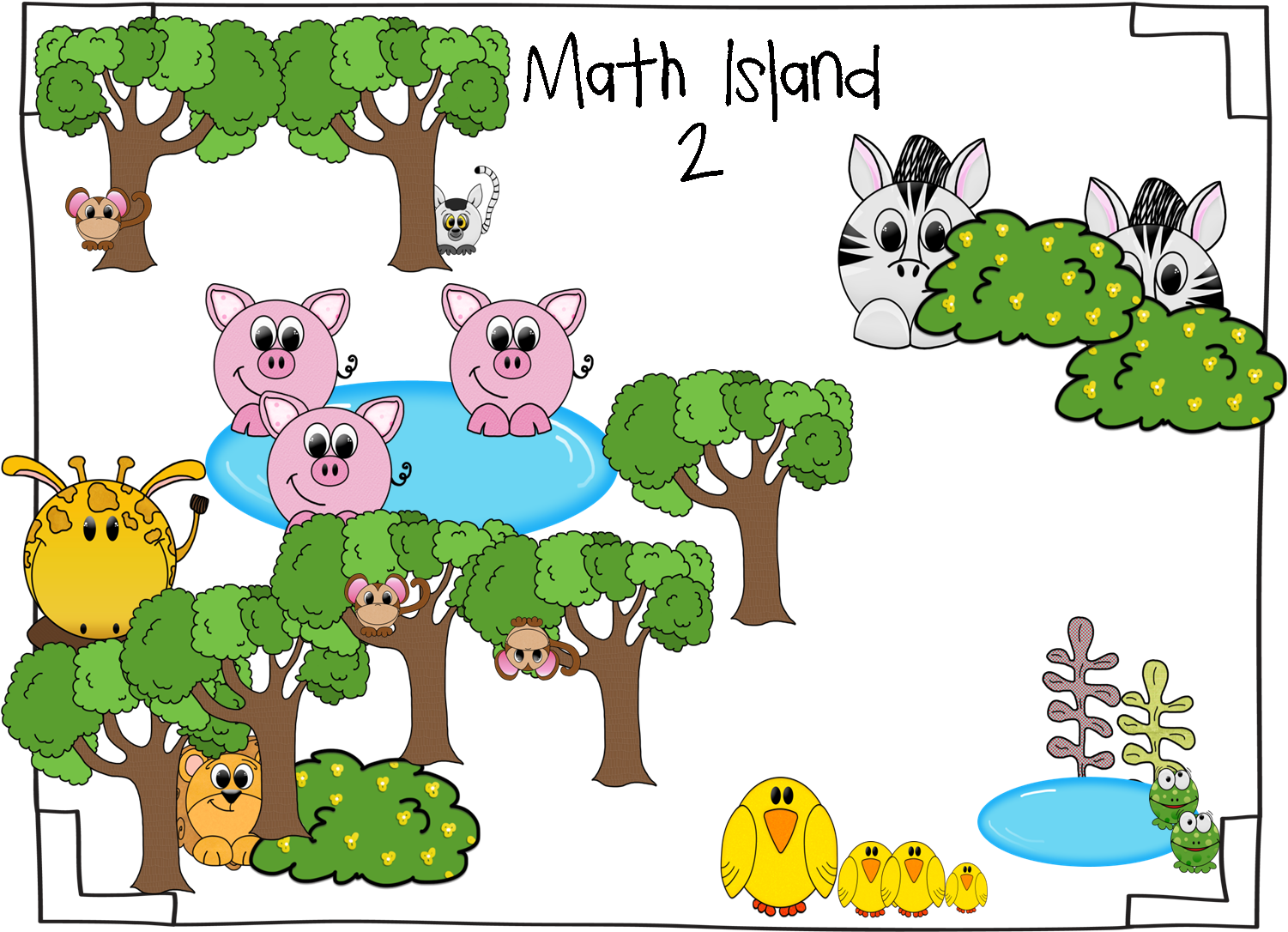 Math Island Problem Solving-students Use The Island - Clip Art - Full ...