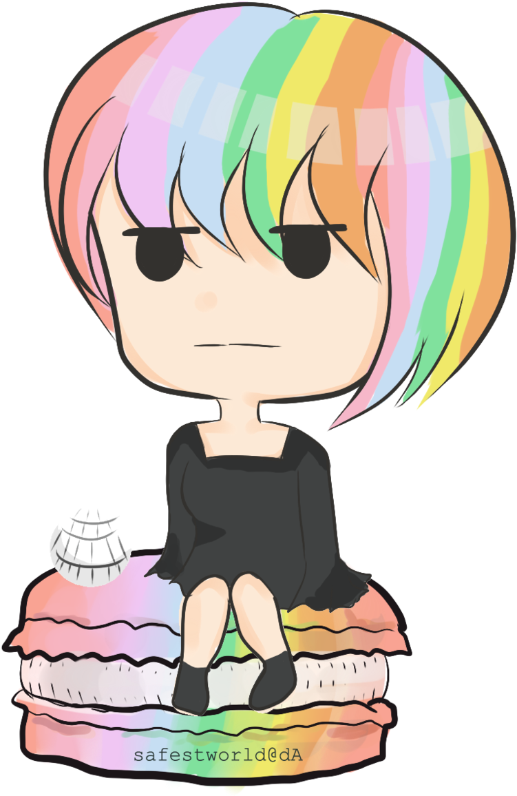 Macaron Clipart Chibi - Cartoon - (1024x1259) Png Clipart Download