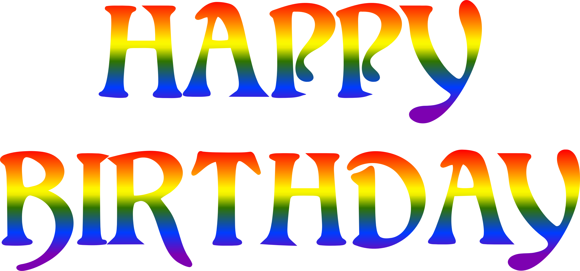Big Image - Happy Birthday In Rainbow Colors - Full Size PNG Clipart ...