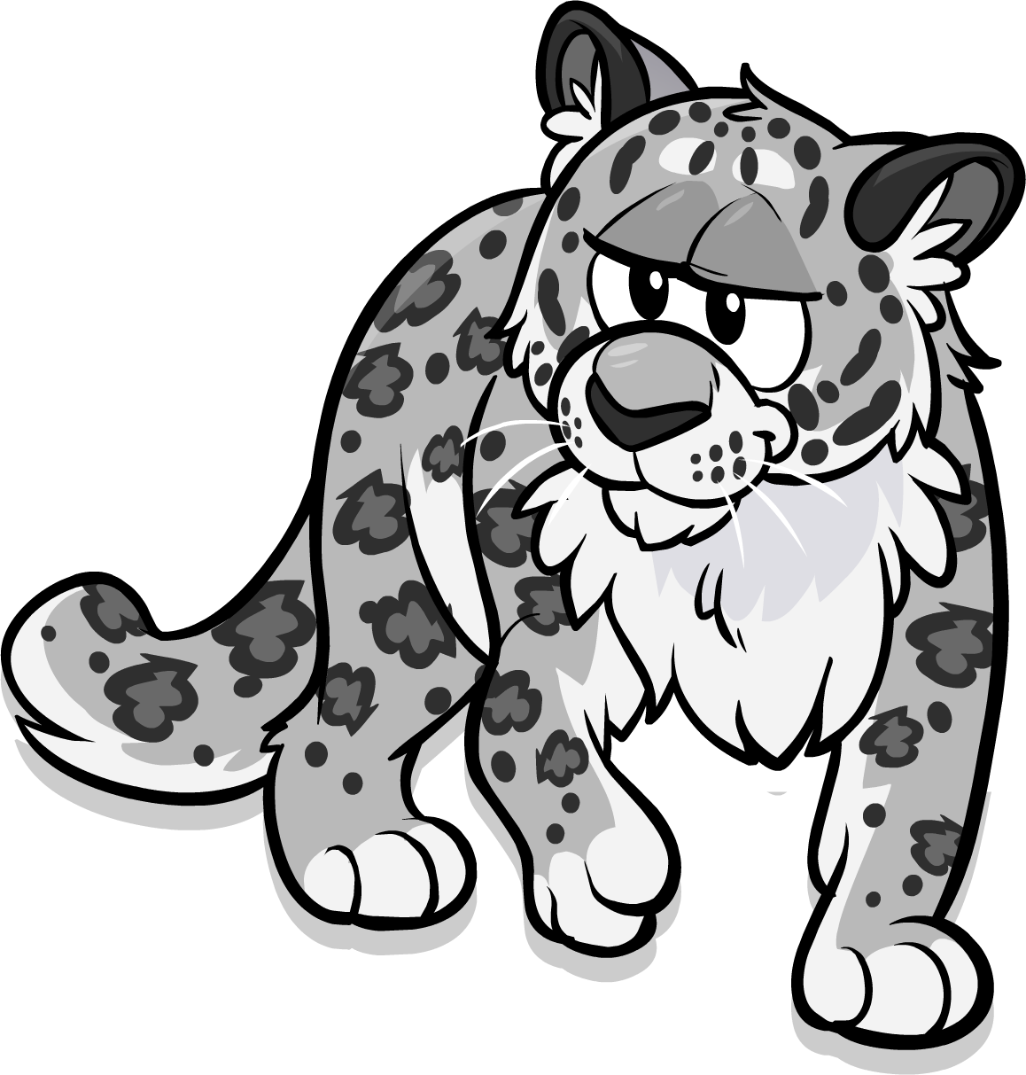 Snow Leopard - Snow Leopard Cartoon Png - (1158x1213) Png Clipart Download