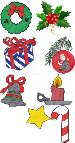 Christmas Crafts Clipart - 5 Symbols Of Christmas - (260x494) Png ...