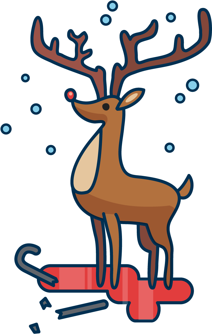 Clipart Snow Reindeer - Reindeer - Full Size PNG Clipart Images Download