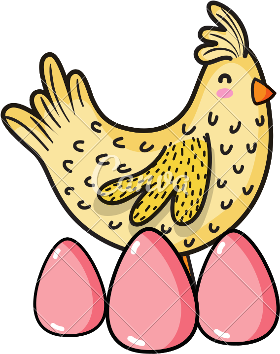 Hen Bird Farm Animal With Eggs - Chicken - (800x800) Png Clipart Download