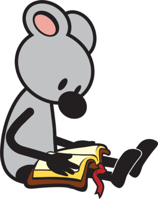 Image - Mouse Reading Clipart - (318x400) Png Clipart Download