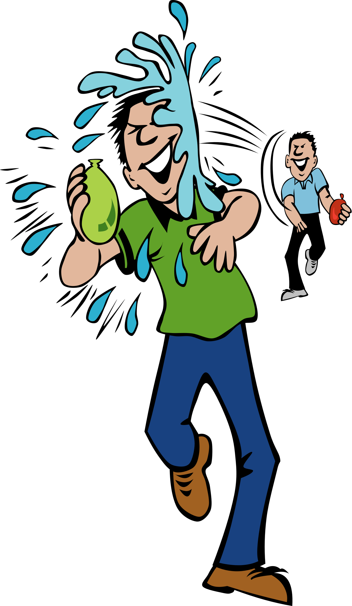 Water Fight - Water Fight - (1396x2400) Png Clipart Download