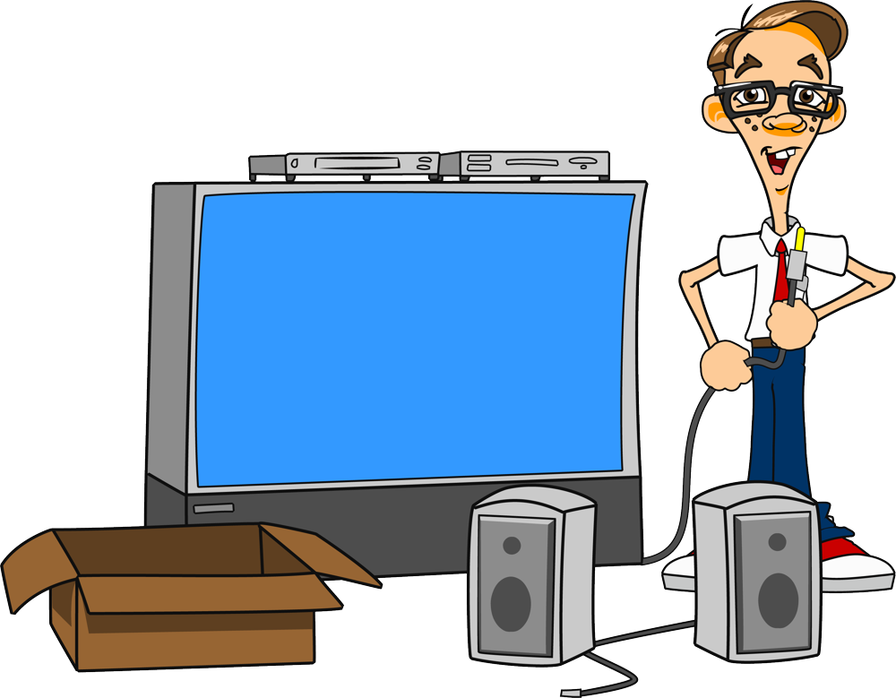 Computer Repair Sacramento - Audio Visual Technician Cartoon ...