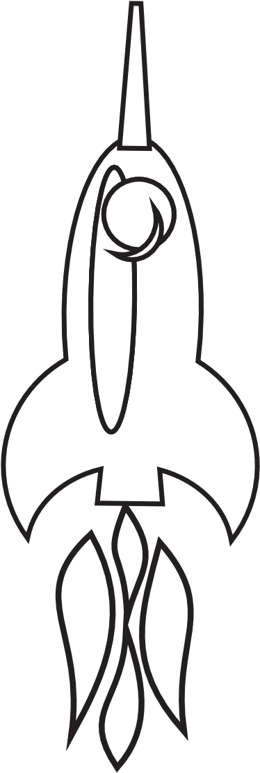 Booster Rocket Hunky Dory Svg Colouringbook - Line Art - (444x1229) Png ...