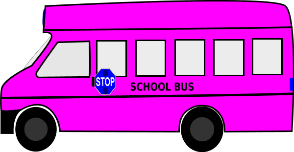 Pink Bus Clipart - School Bus Clip Art - (600x311) Png Clipart Download