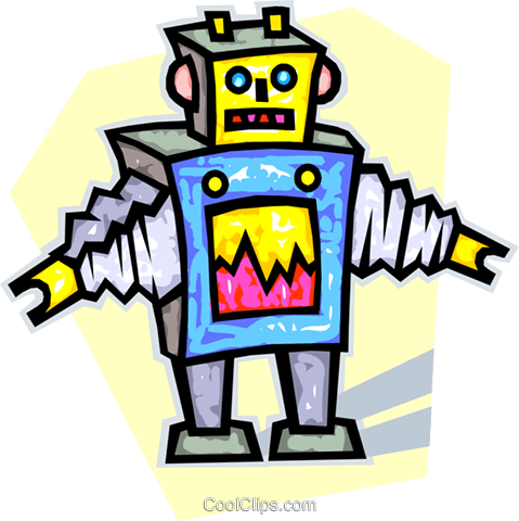 Robot Royalty Free Vector Clip Art Illustration - Robot - Full Size PNG ...