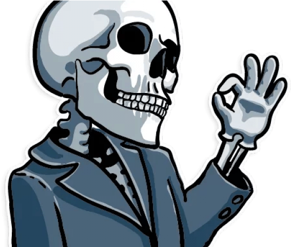 Skull Clipart Transparent Background - Telegram Skeleton Stickers ...
