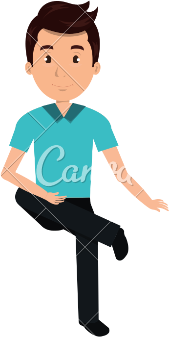 Young Man Sitting Character - Man Sitting On Sofa Vector - Full Size ...