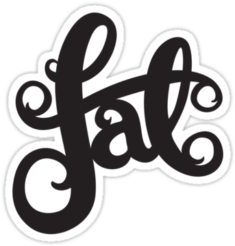 Fat Stickers - Fat - (375x360) Png Clipart Download