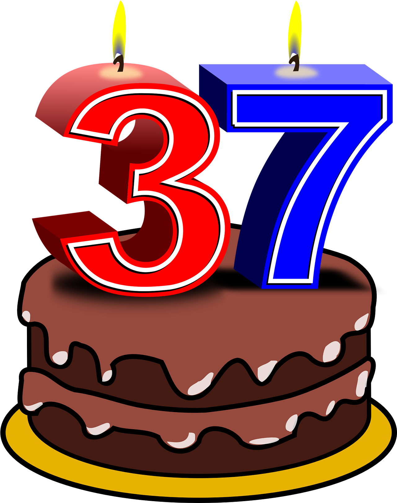 37 Years And Counting - Happy Birthday Cake Art - (1377x1794) Png ...