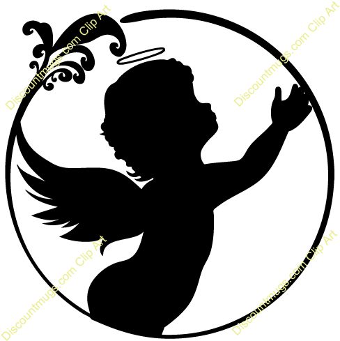 Angels Silhouette Clipart Silhouette - Angel Silhouette Embroidery ...